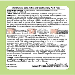 Dr. Loo’s Natural Infant Patches for Colic, Reflux, Gas and Constipation for 2 weeks-12 Months, 16 Patches