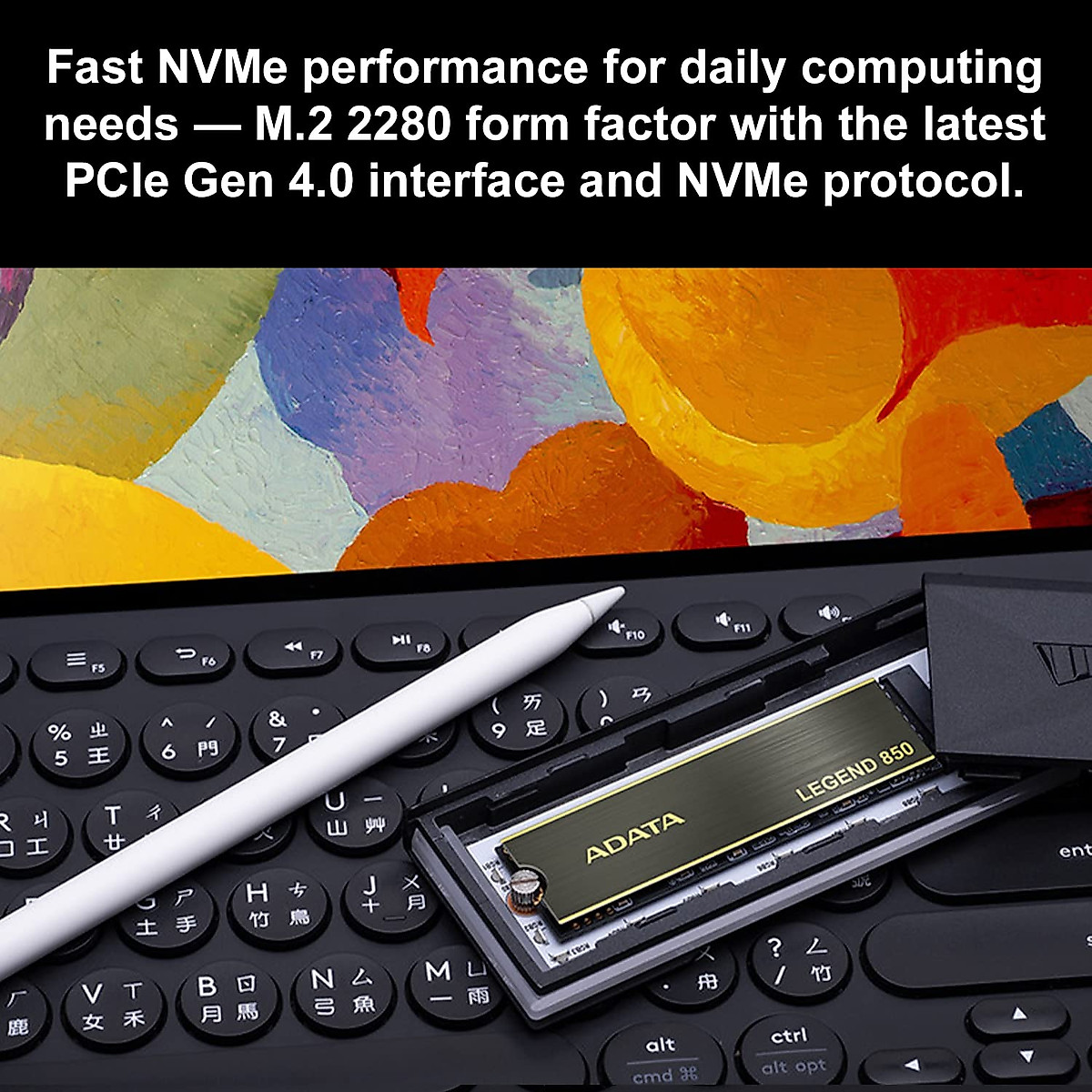 ADATA 500GB SSD Legend 850 LITE, NVMe PCIe Gen4 x 4 M.2 2280 Internal Solid State Drive, Speed up to 5,000MB/s, Storage for Gaming and PC Upgrades, High Endurance with 3D NAND