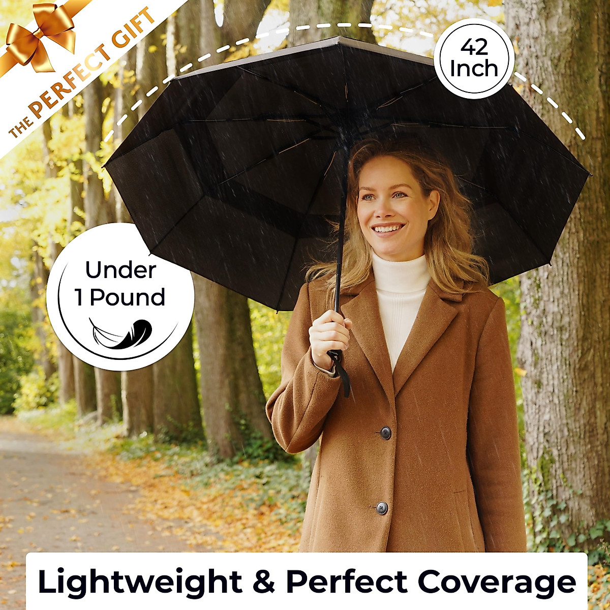TUMELLA UltraV7 #1 Windproof Travel Umbrella [Light, Beautiful, Superior & Unbreakable], 2023 Anti-Flip & Ultra-Flex Tech, Compact, Small, Portable, Automatic, Strong, Durable, Premium Grip, Vibrant Designs, Folding Umbrella