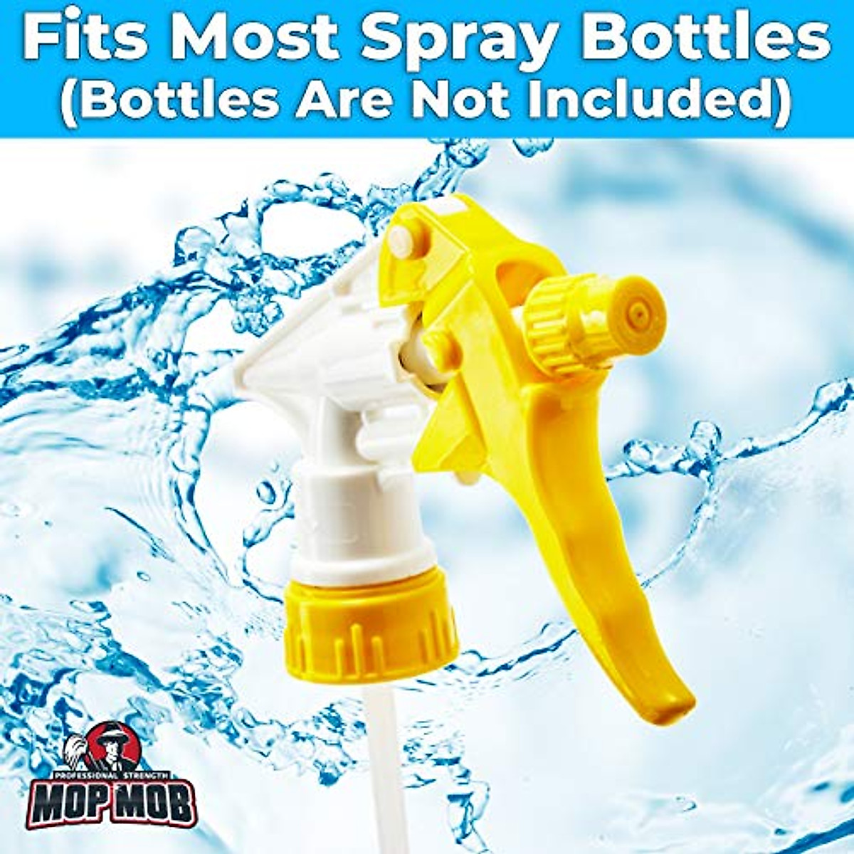 Leak-Free, Chemical Resistant Spray Head 5 Pk Industrial Spray Heads Only (No Bottles) for Auto/Car Detailing, Window Cleaning and Janitorial Supply. Heavy Duty Low-Fatigue Trigger and Nozzle.