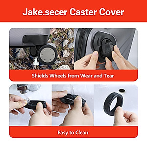 jake.secer 8 Packs Luggage Wheel Covers Silicone, Suitcase Wheels Protector Cover Replacement, 8 Spinner Rubber Wheel Covers for Your Suitcases or Office Chair Caster Wheels, Durable and Reduce Noise