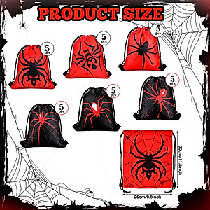 Lothee 30 Pcs Spider Web Drawstring Bags Birthday Party Decoration Spider Goodie Bag Kid Backpack for Birthday Party Supplies (Novel Style)