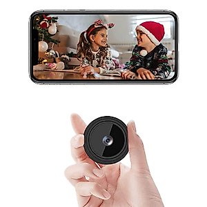 Jukllezan Mini Hidden Camera Wireless spy Camera Portable Nanny Camera HD 1080P Camera with Night Vision and Motion Detection for Home Outdoor Office Features Small Camera,Black