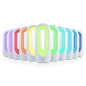 Enbrighten Color Changing LED Lamp, Modern Night, Dimmable Whites & Vibrant RBG Colors, Dorm Essentials, Ideal for Home Office, Gaming, Bedroom, Kids Room, Reading Light, 49632, Plastic, White