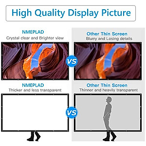 NMEPLAD Projector Screen 300INCH,Canvas Material 16:9 Large Projection Movies Screen Portable Outdoor Projection Screen for Church School Home Indoor 1.6 Gain