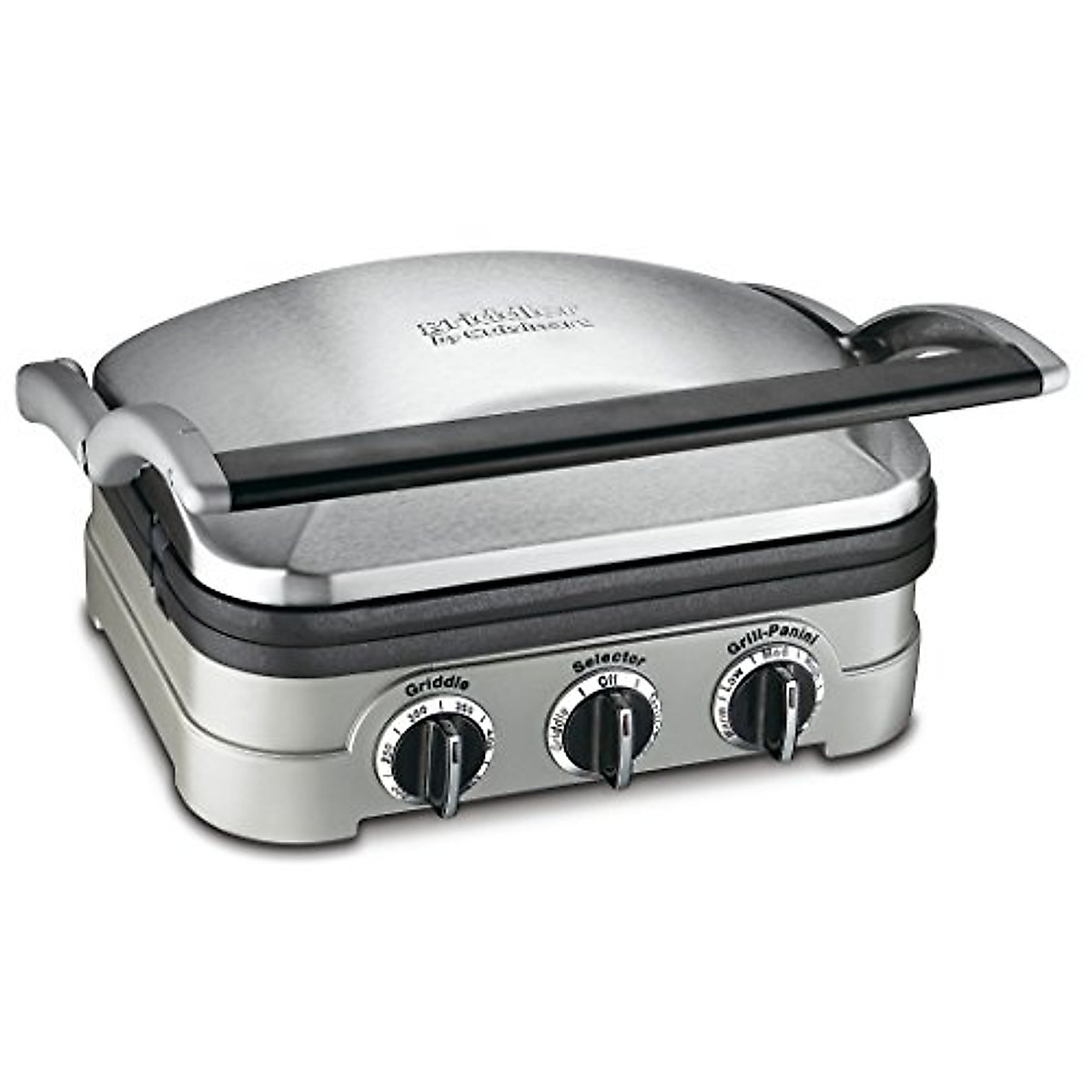 Cuisinart GR-4N 5-in-1 Griddler, Silver, Black Dials (Renewed)