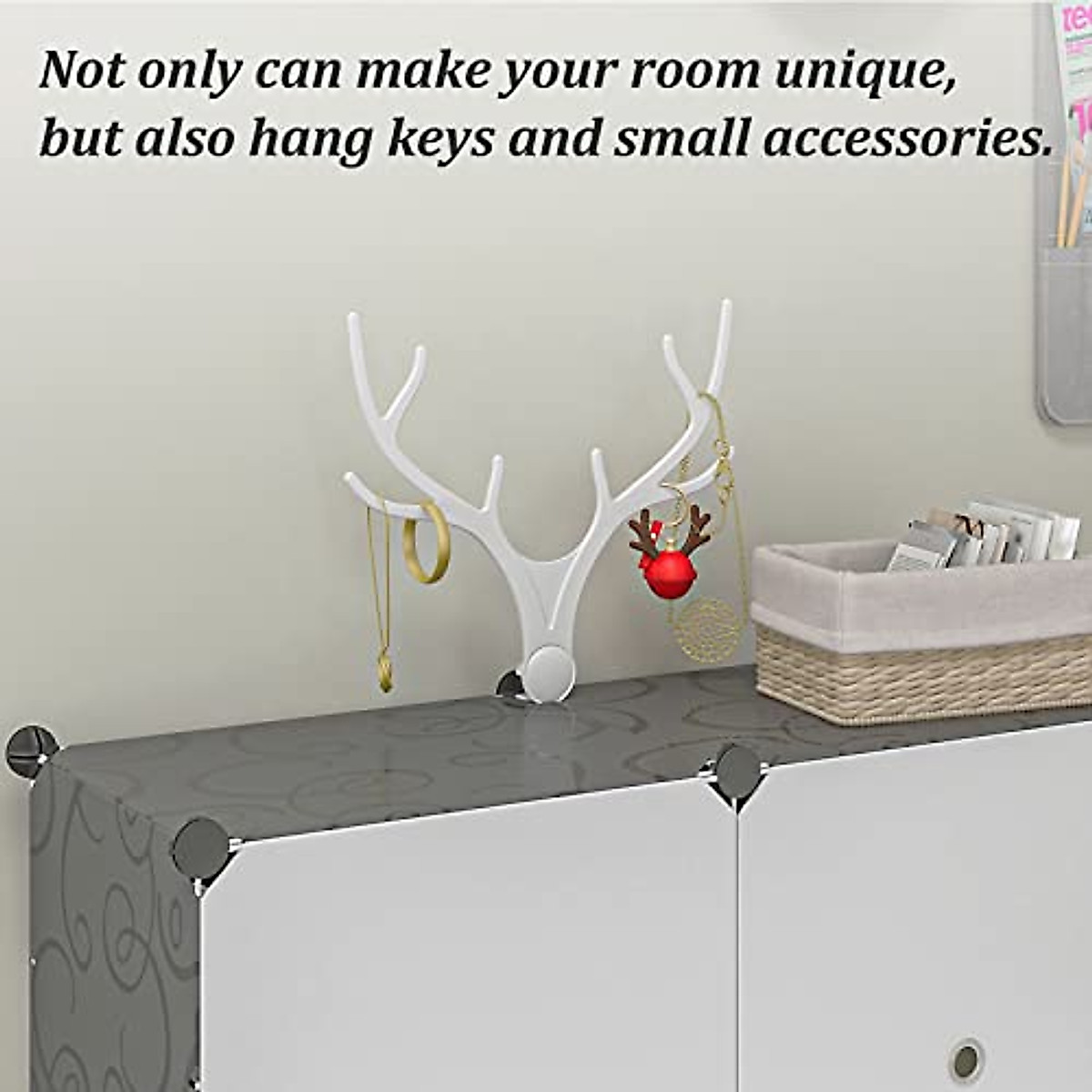 Aeitc Shoe Rack Organizer DIY Shoe Organizer with Key Hook Expandable Shoe Storage Cabinet Stackable Space Saver Shoe Rack for Entryway, Hallway and Closet,48 Pair,white doors