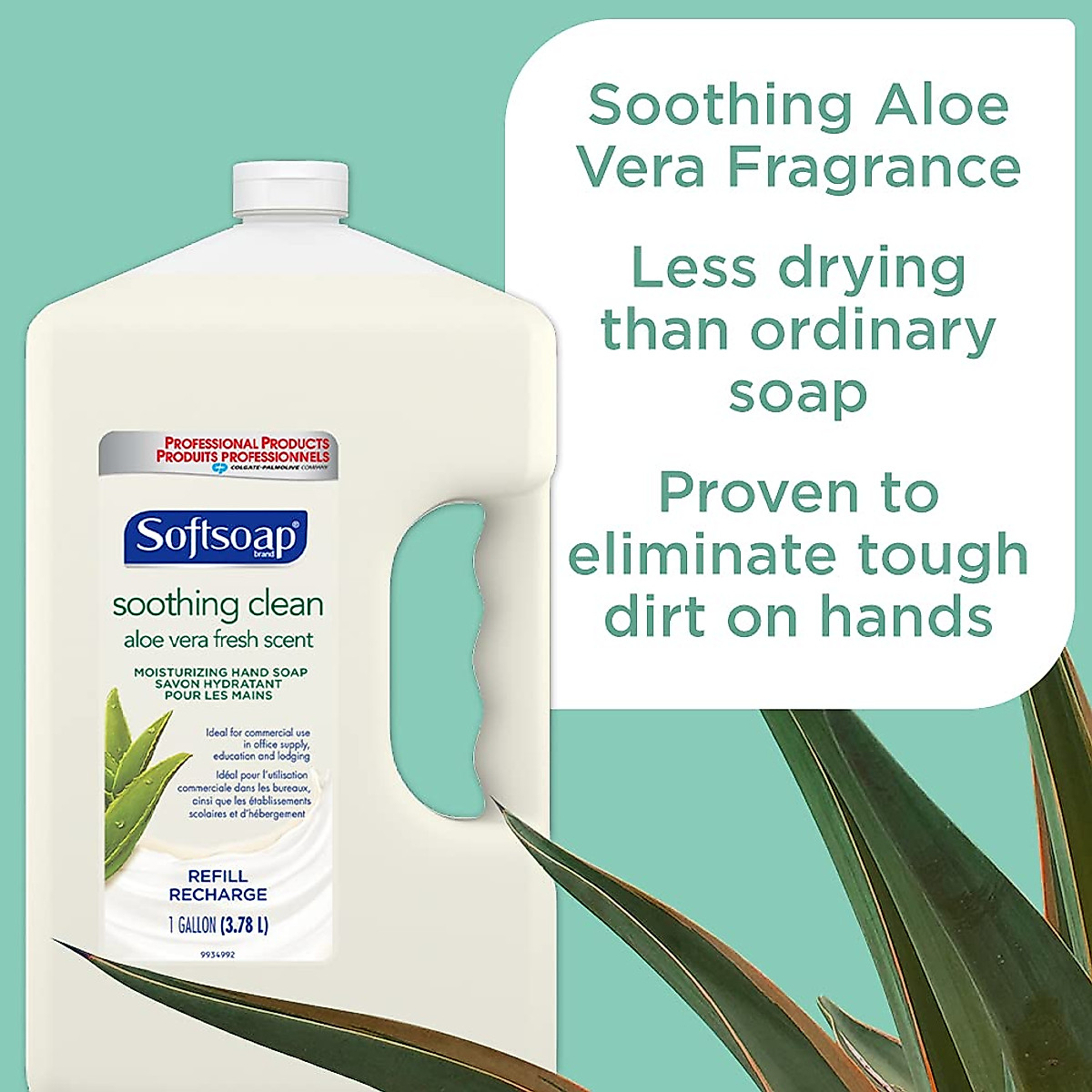 Softsoap Liquid Hand Soap Refill, Soothing Clean, Aloe Vera Fresh Scent - 1 gallon, Pack of 4