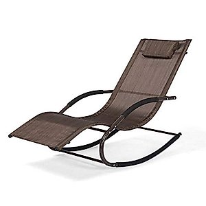 Mansion Home Lounge Chair, Outdoor Chaise Lounge with Detachable Pillow for Patio, Lawn, Pool, Outdoor Lounge Chairs, Brown