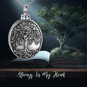 ONEFINITY Unisex Urn Necklaces for Ashes Sterling Silver Tree of Life Cremation Memory Jewelry for Women Men