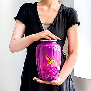 Blessbuy Cremation urn for Ashes for Women, Handcrafted Hummingbird urn for Human Ashes Adult Female, Large Burial urns for Ashes up to 200 LBS.…