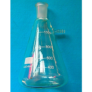 Deschem 1000ml,24/40,Glass Filter Suction Flask,1L Lab Filtration Bottle