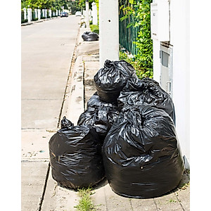 AYOTEE 23 Gallon Trash Bags with Zip Ties, 20-25 Gallon Trash Bags (50 Count Bulk) Large Black Trash Bags 20 Gallon Trash Bags, Extra Large Garbage Bags for Commercial, Household, Lawn (30"x35")