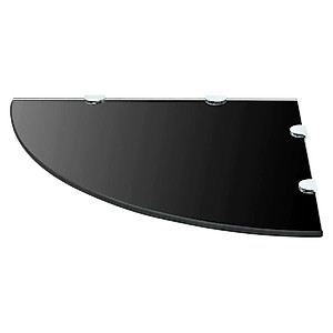 loibinfen Corner Shelf with Chrome Supports Glass Black, Tempered Floating Glass Shelves, Corner Floating Wall Mounted Shelf Tempered Glasses Wall Decor Display Storage Shelf, 17.7"x17.7"