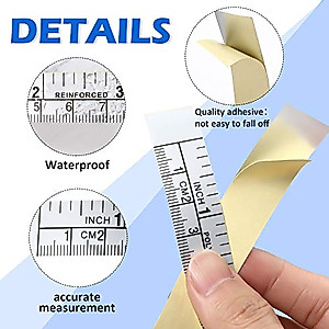 Self-Adhesive Measuring Tape Workbench Ruler Adhesive Backed Double Scale Stick Tape Measure for Work Woodworking, Saw, Drafting Table (24 Inch,5 Pieces)