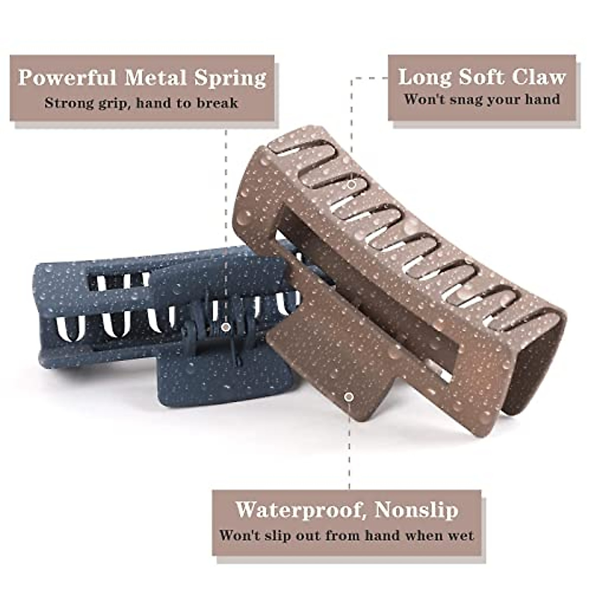 8 Pcs 4.13 Inch Large Claw Clips for Thick Hair - Big Matte Square Hair Clips, Strong Hold Rectangle Styling Accessories, Christmas Gifts