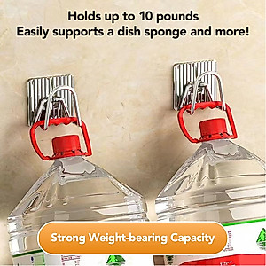 ESINAM 2Pcs Sponge Holder for Kitchen Sink, Strong Adhesive Clear Acrylic Kitchen Sink Sponge Caddy for Kitchen Organization in Sink， Multifunctional Inside Sink Sponge Holder