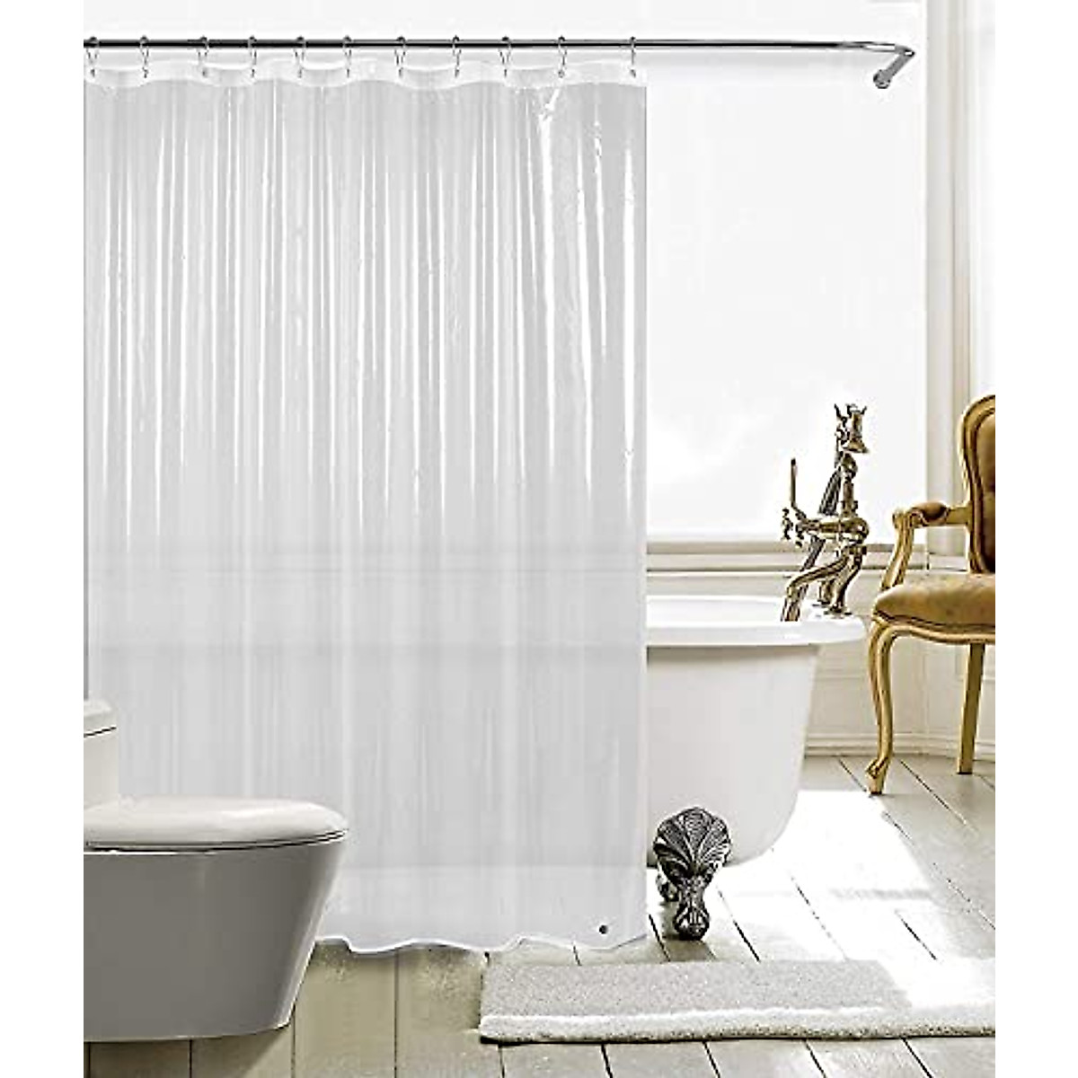 HARBOREST Clear Shower Curtain Liner for Bathroom Shower and Bathtub with 3 Magnets - 72x72 Plastic 4 Gauge PEVA Lightweight Waterproof, 1 Pack