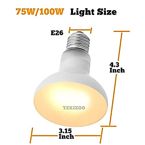 TEKIZOO Reptile Heat Lamp Basking Spot Bulb UVA Daylight Light for Amphibian,Lizard,Tortoise,Bearded Dragon 75W (4 Pack)