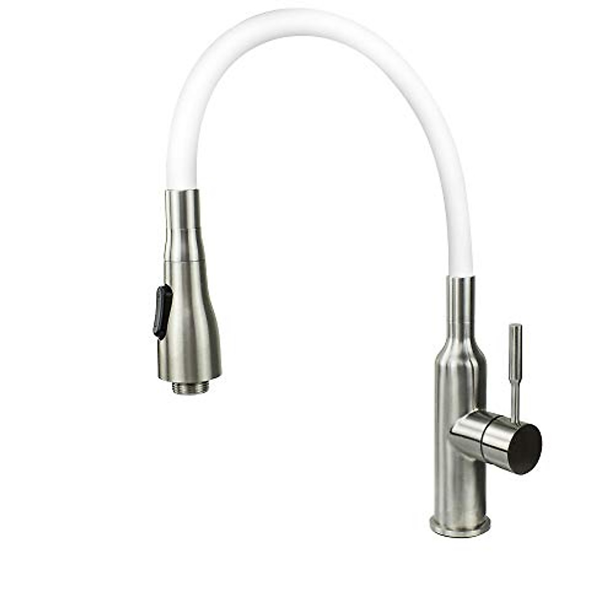 Transolid TCAB-2420-WS 24-in Laundry Cabinet Sink, Stainless Steel High Arc Faucet, and Basket, White