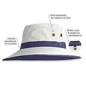 Coolibar UPF 50+ Men's Women's Matchplay Golf Hat - Sun Protective (Large/X-Large- Tan/Khaki)