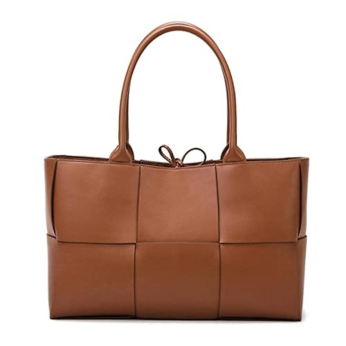 NA Women's Bag 2021 New Hand-Woven Soft Leather Textured Tote Bag Autumn Winter Retro Simple Casual Handbag Brown