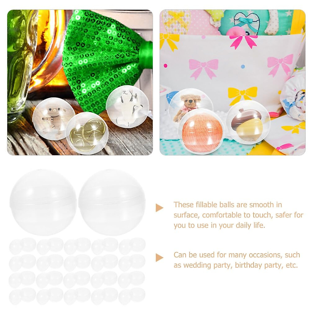 Vending+Machines 50pcs Gumball Vending Machine Capsules Small Round Capsules Bulk Clear Capsules Balls for Gumball Machines Vending Machine 38mm Bulk Candy