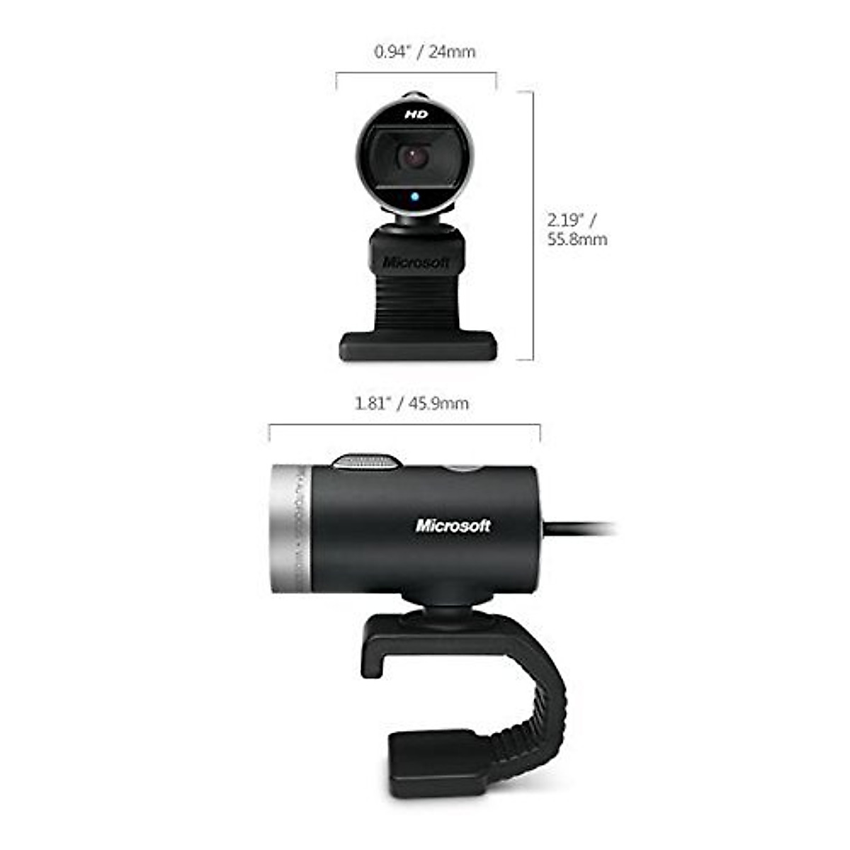 Microsoft LifeCam Cinema Webcam for Business - Black with built-in noise cancelling Microphone, Light Correction, USB Connectivity, for video calling on Microsoft Teams/Zoom, Windows 8/10/11