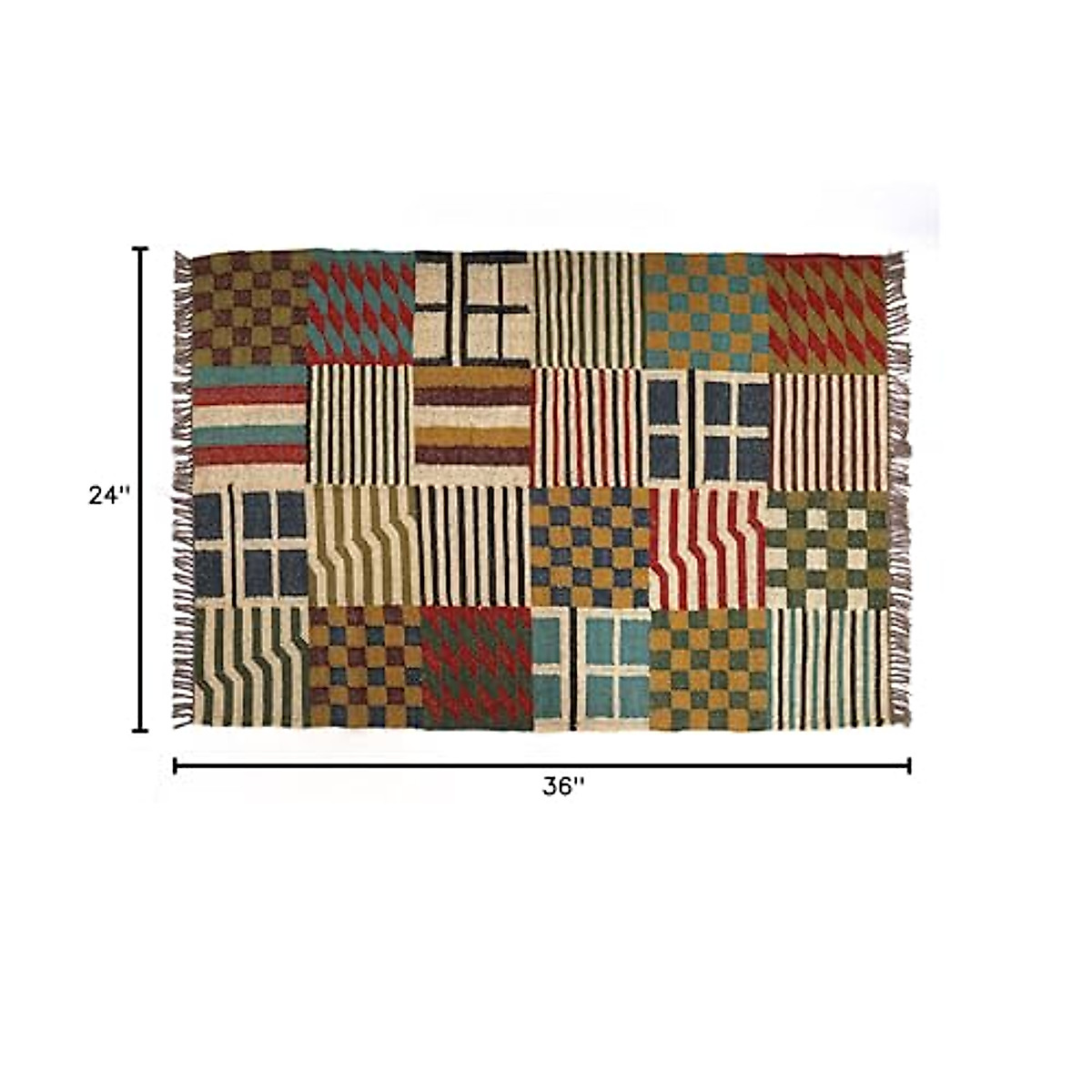 Handmade Wool Jute Area Rug for Bedroom Living Room,Custom Size, Kilim Rug Boho Jute Rug (10x14 feet)