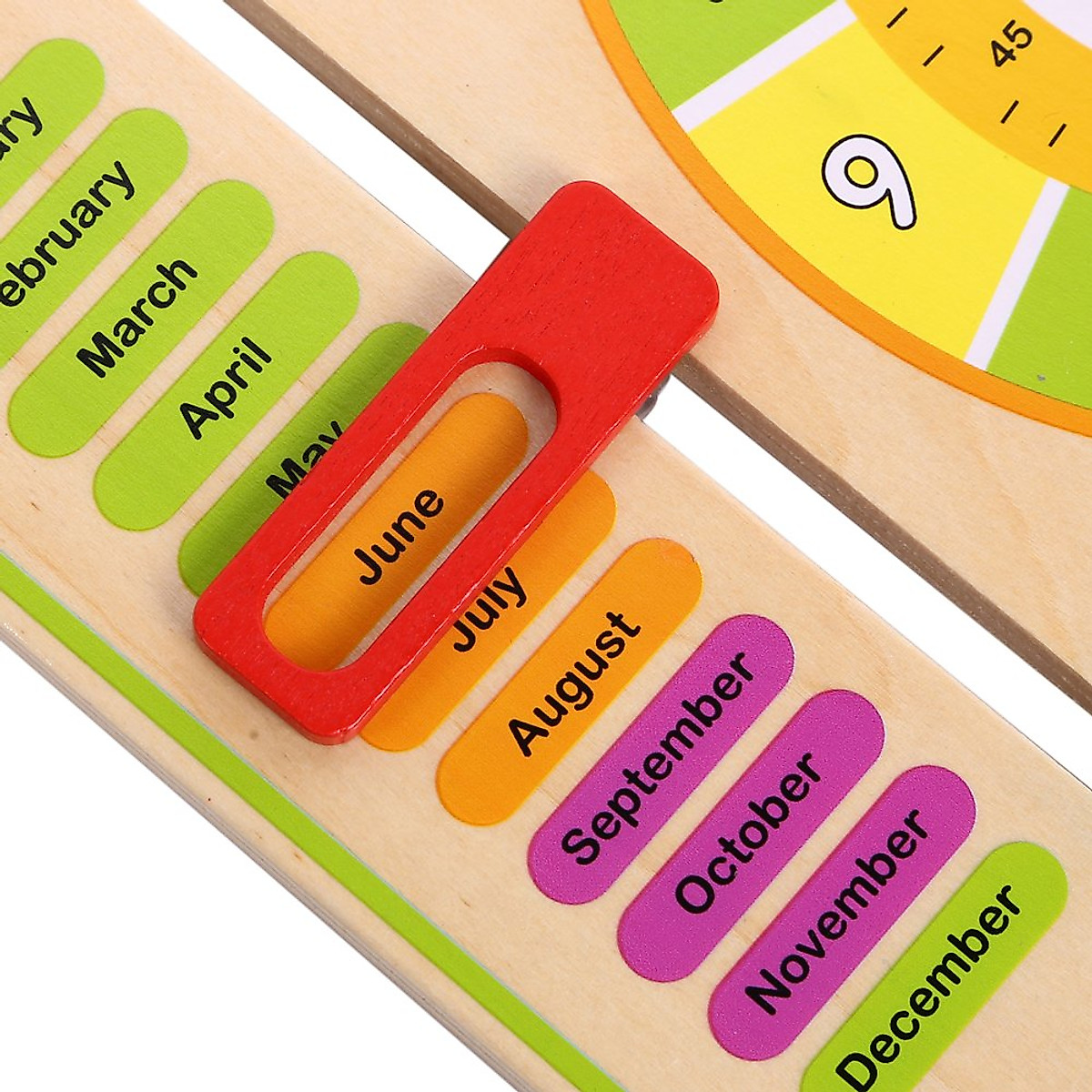 Children Wood Multifunction Cognitive Calendar Clock Early Education Toys Calendar Months Date Weather Week Season Learning Teaching Toy