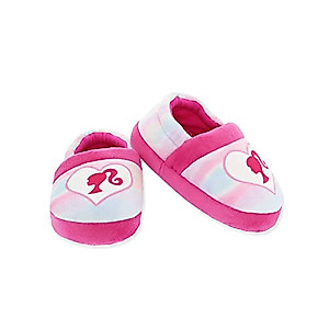 Barbie Rainbow Little Girls Plush Aline Slippers (Pink, 13-1 M US Little Kid)