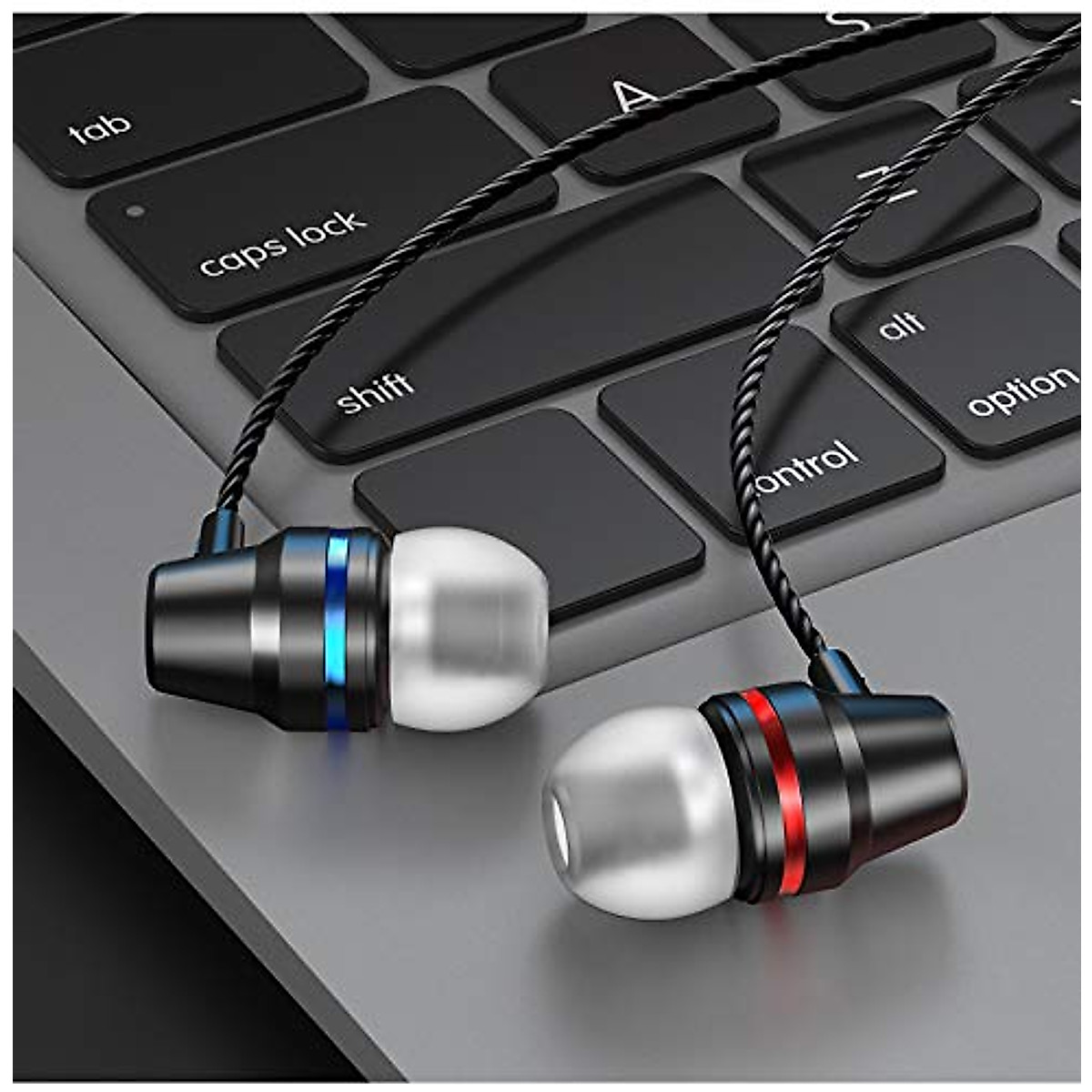 kolodosa 2 Pack Wired Earbuds - Metal Corded Earphones with Microphone Headphones Ear mic Buds Driver bass high Phone Android Quality Earbud Headphone Earphone Phones Best audifonos Volume