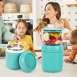 SCZYWL 14.5oz Stainless Steel Vacuum Insulated Food Jar,Insulated Soup Container for Hot & Cold Food Wide Mouth Bento Lunch Soup Container for Kids Adult,Leak Proof Food Jar with Spoon