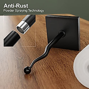 Paper Towel Holder Countertop Stand - GSlife Weighted Standing Paper Towel Roll Holders for Kitchen, Durable Metal - Elegant Black