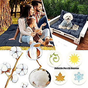 Dttra Garden Bench Seat Cushion, Waterproof Swing Replacement Cushions with Backrest and Ties, Outdoor Porch Patio Swing Non-Slip Chairs Pad (A, 40 * 60in)