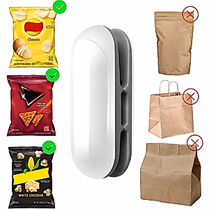 Mini Bag Sealer Heat Seal, 2 in 1 Sealer and Cutter Portable Mini Sealing Household Machine with Detachable Hook for Plastic Bags
