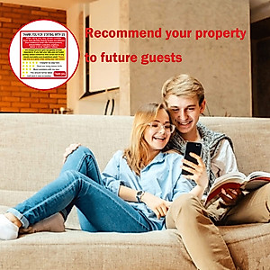 Short Term Rentals 5 Star Rating Explanation Magnets 5 x 5 Inch Short Term Rentals Rating Review Magnets - 5 Star Review Magnet for Short Term Rental Business 2 Pcs