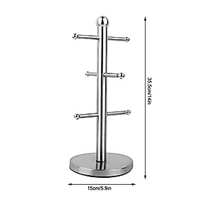 XWOZYDR Stainless Steel Cup Holder Kitchen Countertop Mug Display Stand Drinkware Hanging Shelf
