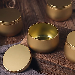 SONVIIBOX 8oz Gold Candle Tins for Making Candles 24 Pack - Candle Jars 8 oz Tin Bulk Candle Jars with Lids for Candle Making (Gold)