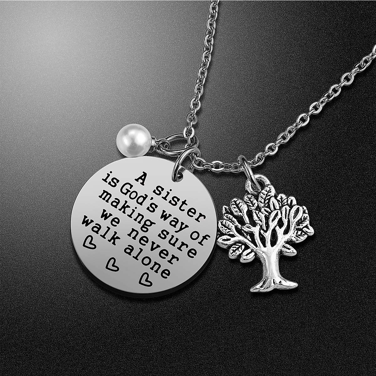Sister Necklace Sister Gifts - A Sister is God's Way of Making Sure We Never Walk Alone Sister Gifts from Sister