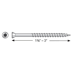 Simpson Strong-Tie T07225FTB Trim-Head Screw, 6-Lobe Drive — 7 x 2-1/4 in. T-15 Type 316 (3000-Qty)