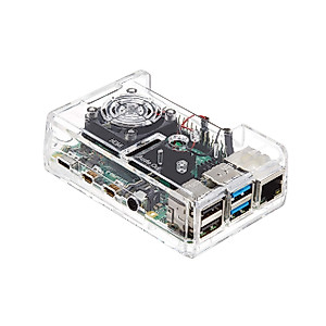 Vilros Raspberry Pi 4 Compatible Case with Built in Fan (Clear Transparent)