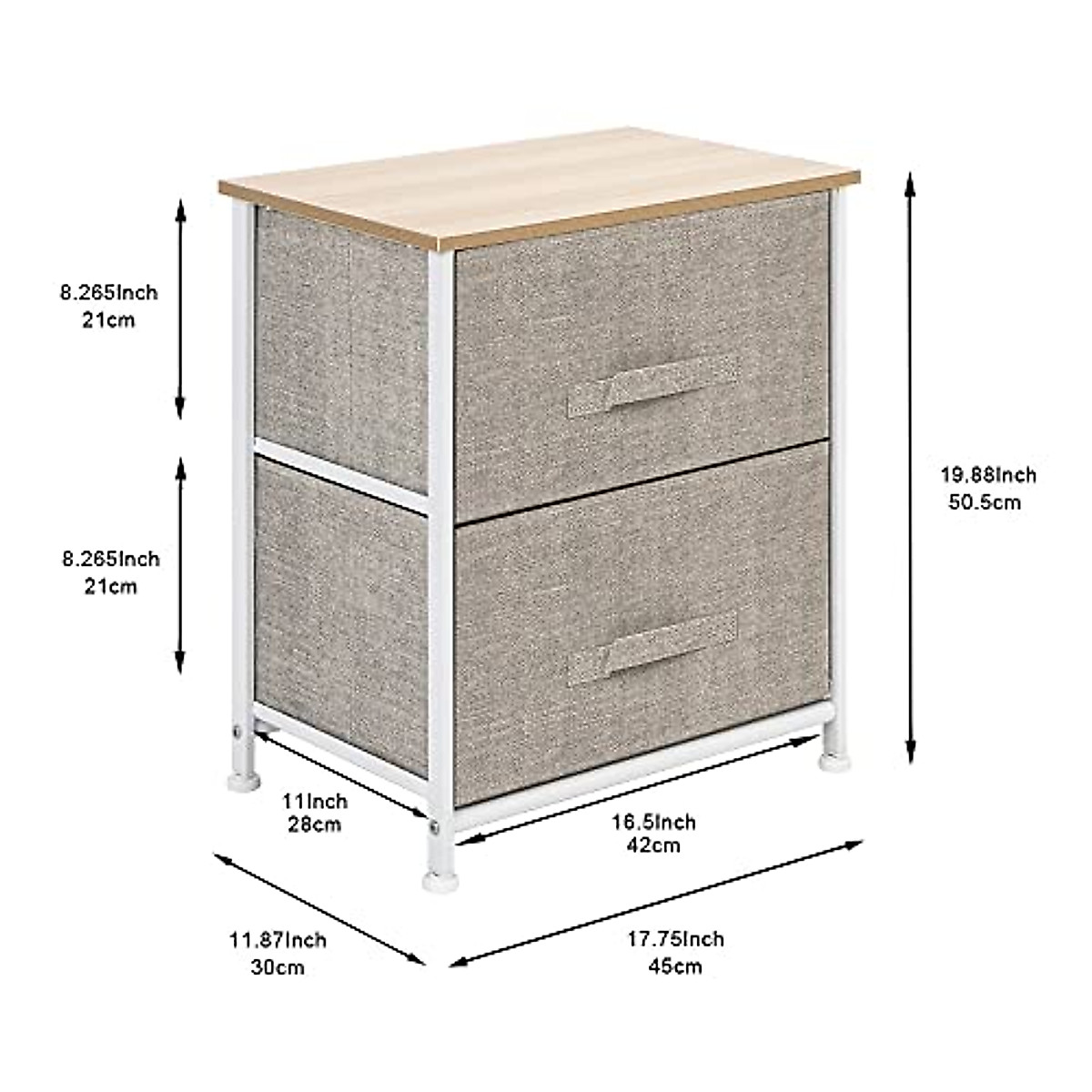 WXYNHHD Nordic 2 Drawers Nightstand Bedside Dresser Jewelry Box Makeup Storage Box Cabinet Container Drawer Organizer Bedroom Furniture
