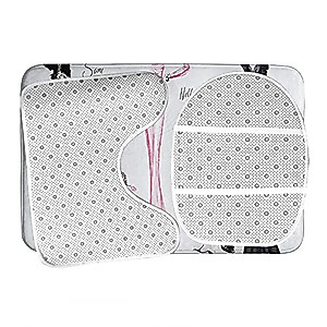 WONDERTIFY Haute Dresses Bathroom Antiskid Pad Elegant Shoes Bags 3 Pieces Bathroom Rugs Set, Bath Mat+Contour+Toilet Lid Cover White Black Subtle Pink