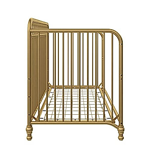 Little Seeds Raven 3-in-1 Convertible Metal Crib, JMPA Certified, Gold