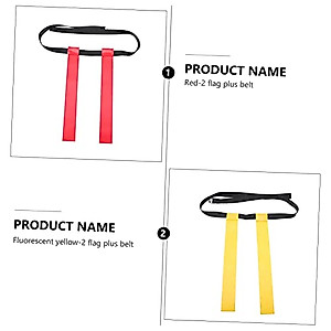 Unomor 2pcs Set Football Streamer Flag Football Flags Kids Backyard Game Flag Football Kit Mens Stuff Womens Athletic Sets Kids Soccer Rugby Waist Belt Flags for Flag Soccer Rugby Belt