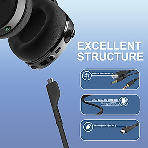 Koffmon 6.6ft PC Audio Detachable Cord Replacement Arctis Pro Cable Compatible with SteelSeries Arctis3 Arctis5 Arctis7 Arctis Pro Wireless Headphones-USB A &3.5mm Aux Computer Y Splitter Connector