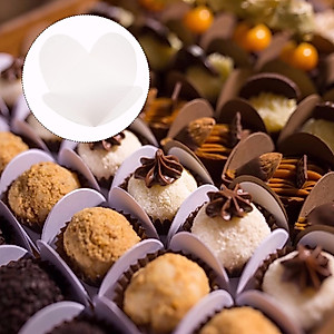 Cabilock 100Pcs Chocolate Wrappers Paper Truffle Chocolate Cups Liners Candy Cups Dessert Base Baking Supplies for Biscuit Cake Making White
