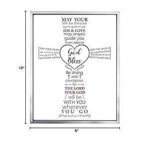 HAMUIERS Baby Baptism Gifts for Boy or Girl, Christening Gifts Baby Dedication Gift Baptism Frame God Bless Nursery Decor, Silver Frame