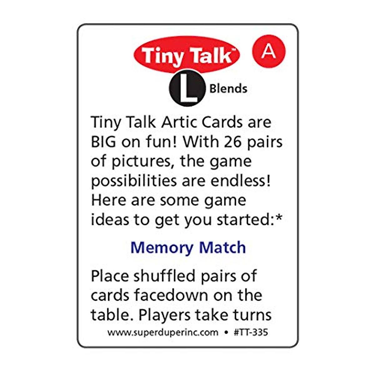Super Duper Publications | Tiny Talk Articulation and Language L Blends Sound Photo Flash Cards | Educational Resource for Children
